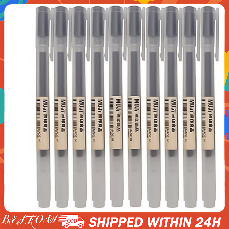 10 Pieces/Pack 0.38mm Gel Pen Japanese Muji Student Examination Pen ...