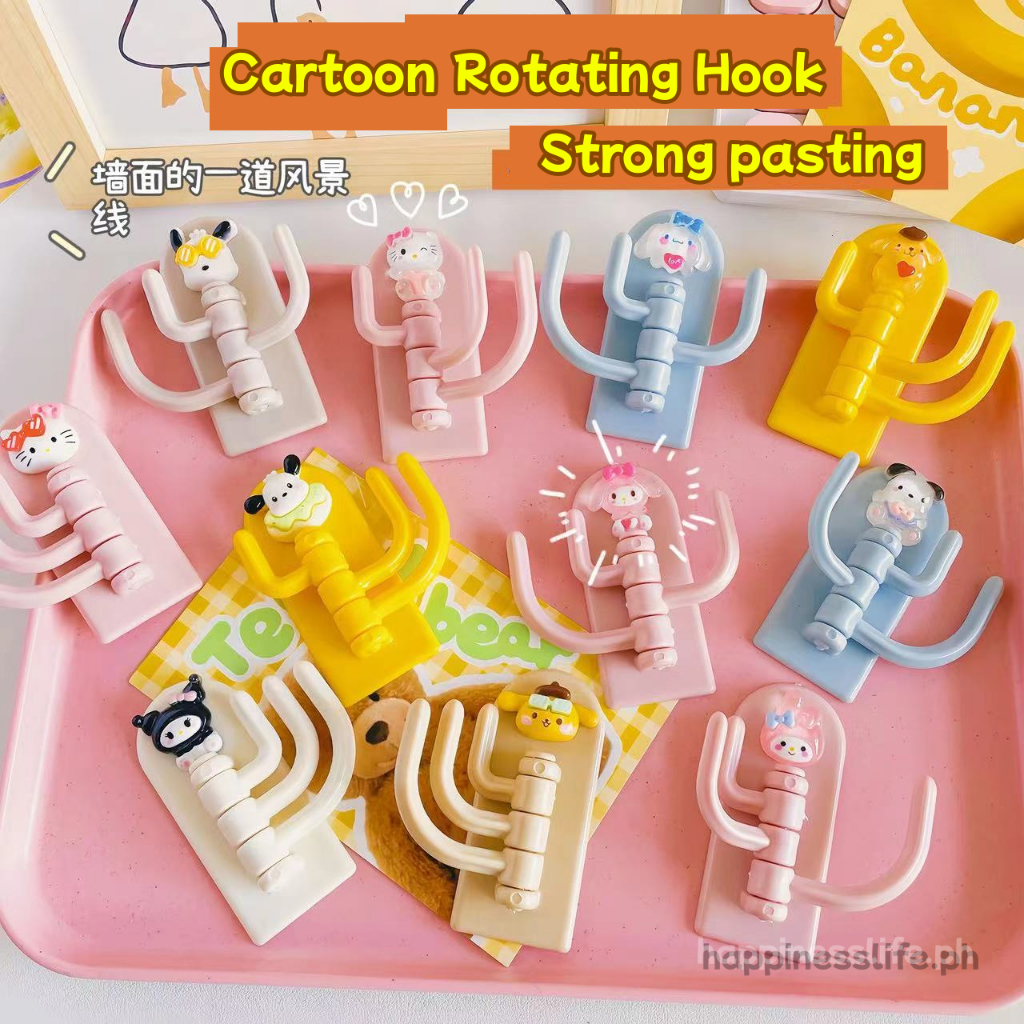 【New】Cartoon Rotating Hook Cute And Traceless Three Hook Wall With ...