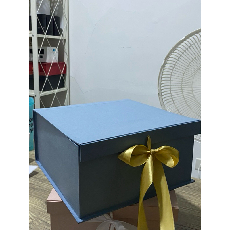 Dusty blue Hard box/ customize box/ Wedding box/ souvenir / | Shopee ...