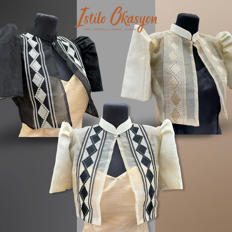 Filipiniana MC BOLERO DIAMOND BURDA Chinese Collar- Modern Filipiniana ...