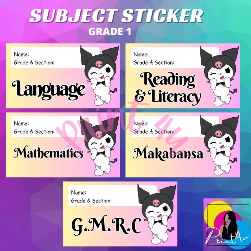 Subject Label Customized design and subject | Shopee Philippines