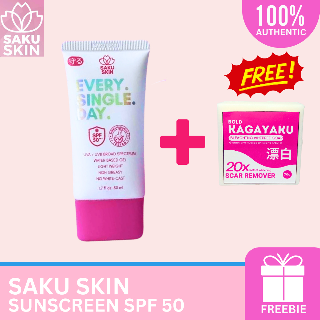 SAKU SKIN l EVERY. SINGLE. DAY l WITH SPF 50 l WATER BASE GEL l UVB/UVA ...