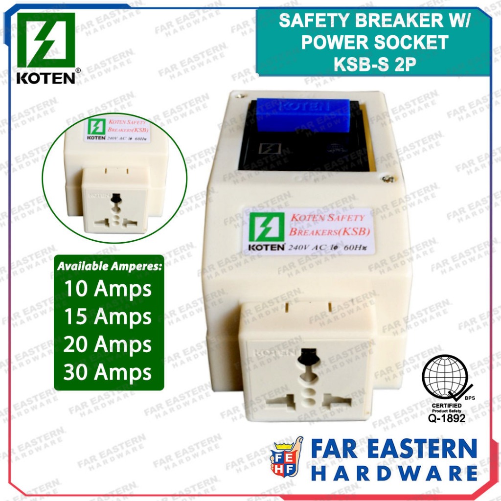 KOTEN Safety Circuit Breaker w/ Electrical Power Outlet Universal ...