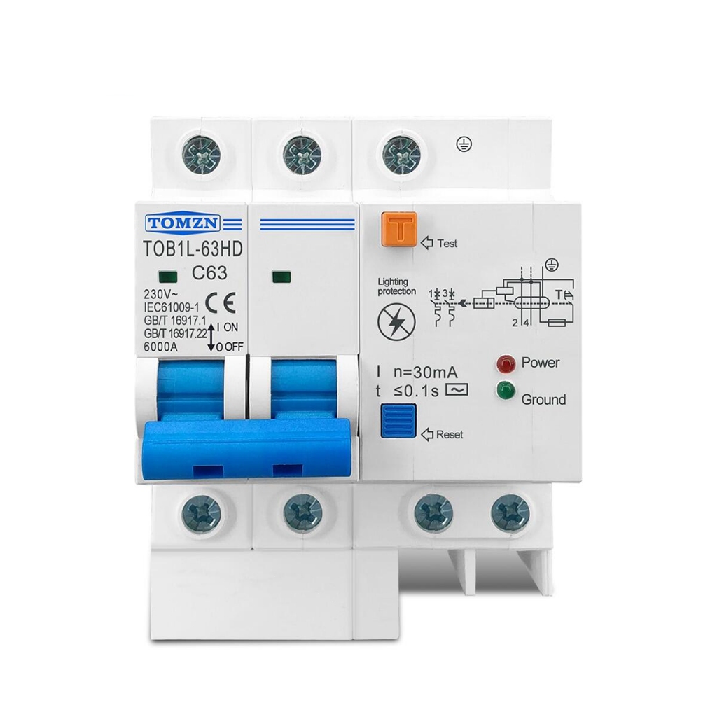 Residual Current Circuit Breaker Main Switch Surge Protector RCBO MCB With Lightning Protection ...