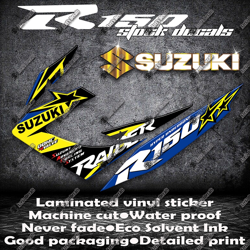 SUZUKI RAIDER 150 CARB STOCK DECALS. STICKER FOR MOTORCYCLE PARTS AND ...