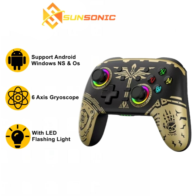 Bsp S08 Wireless Controller support Turbo & Motor Vibration with RGB ...