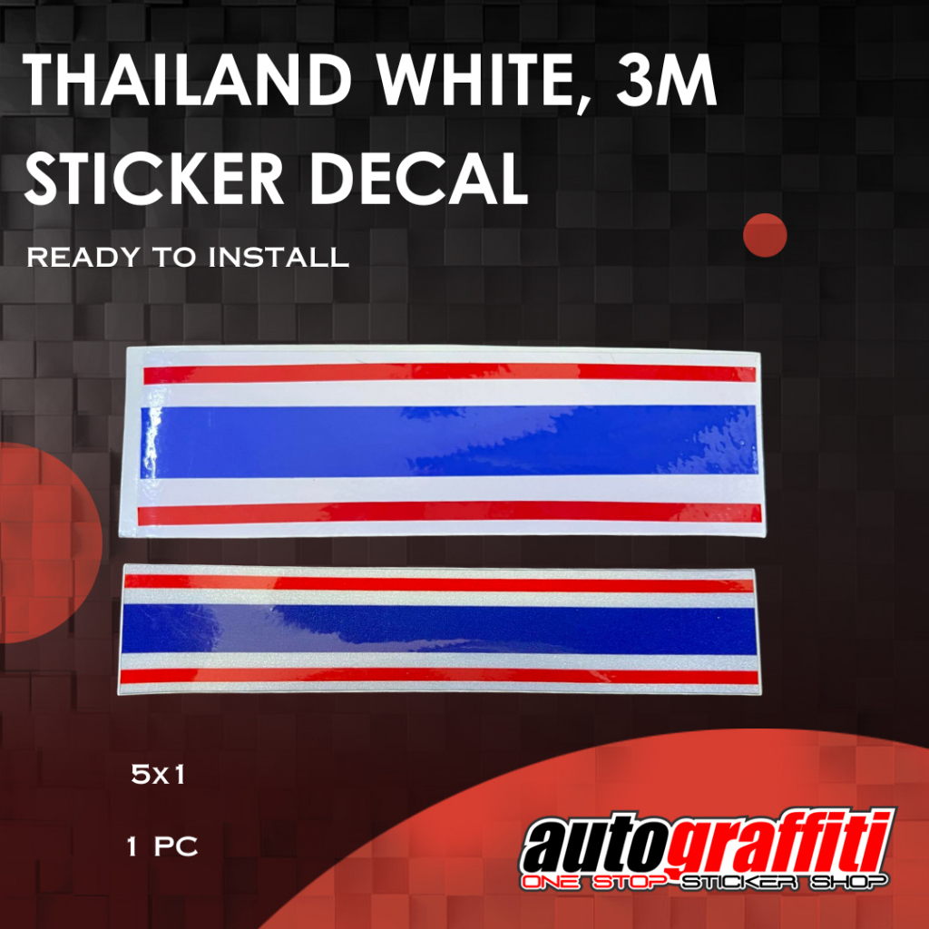 Thailand Flag Sticker (5" x 1" in) Motor Sticker | Shopee Philippines