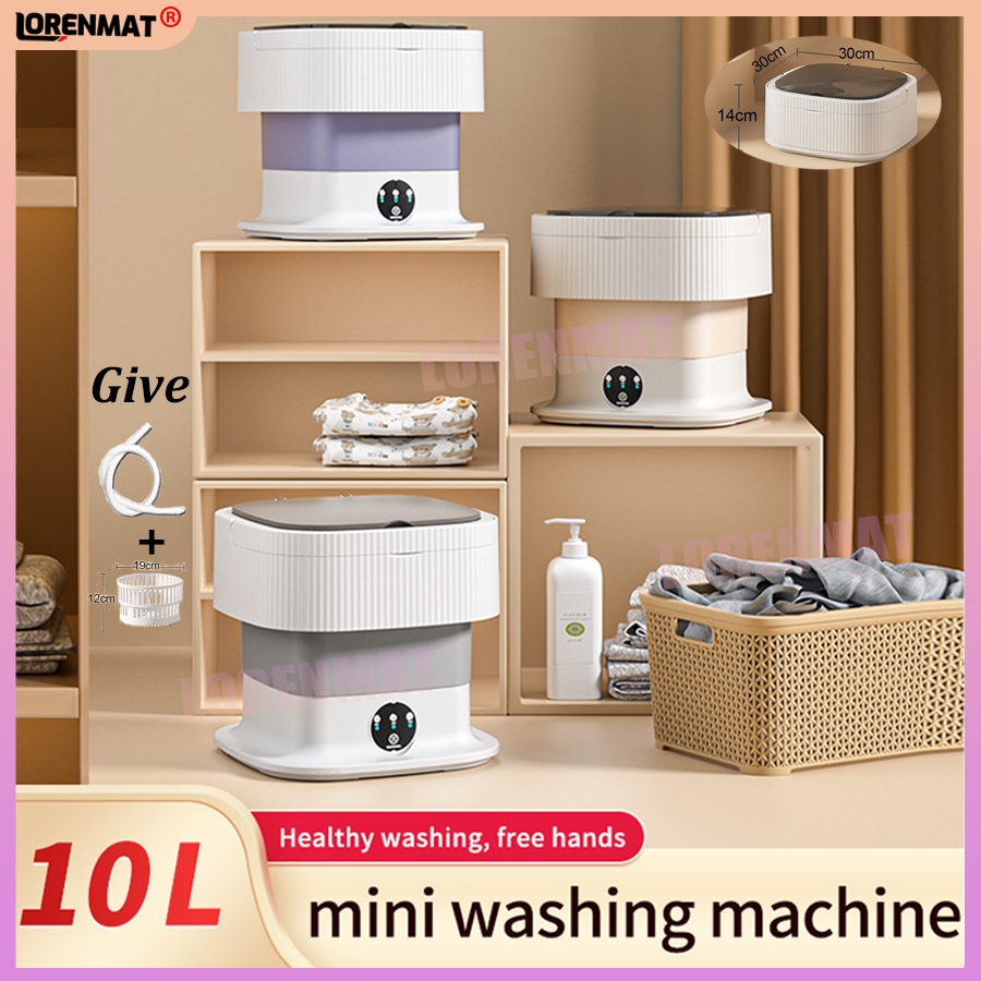 10L Portable Mini Washing Machine Automatic Small Foldable Washing ...