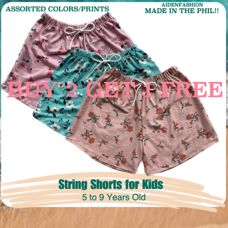 (BUNDLE OF 3 PCS )ASSORTED!String Shorts for Girls/Kids/6-10 YEARS OLD ...