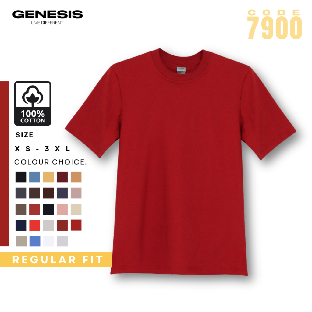 Genesis Clothing Co- (RED DAHLIA) #7900 Unisex Heavy Premium Cotton Tee ...