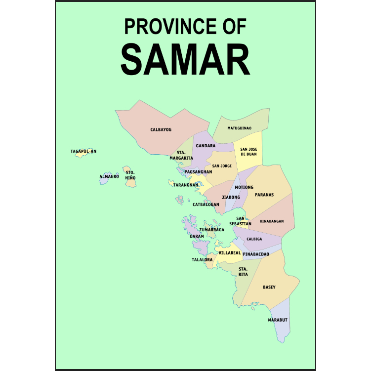 Samar Province Map Waterproof A4 Laminated Chart | Shopee Philippines