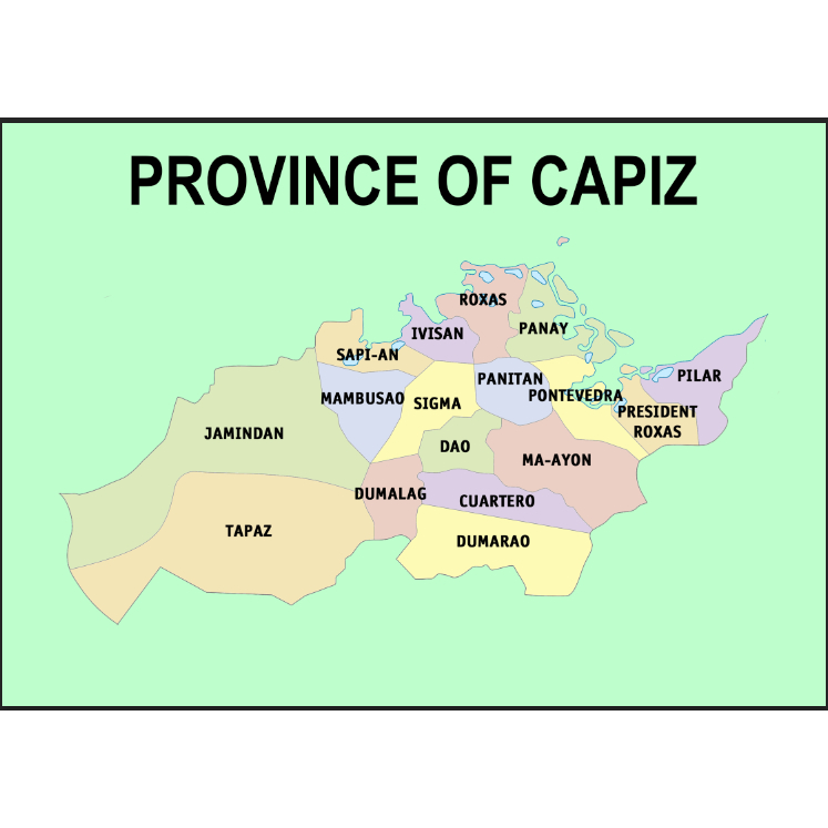 Capiz Province Map Waterproof A4 Laminated Chart | Shopee Philippines