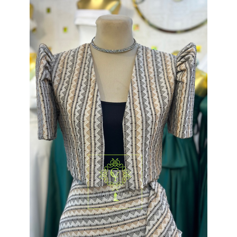 Modern Filipiniana Ethnic Inabel bolero and skirt (inner not included ...