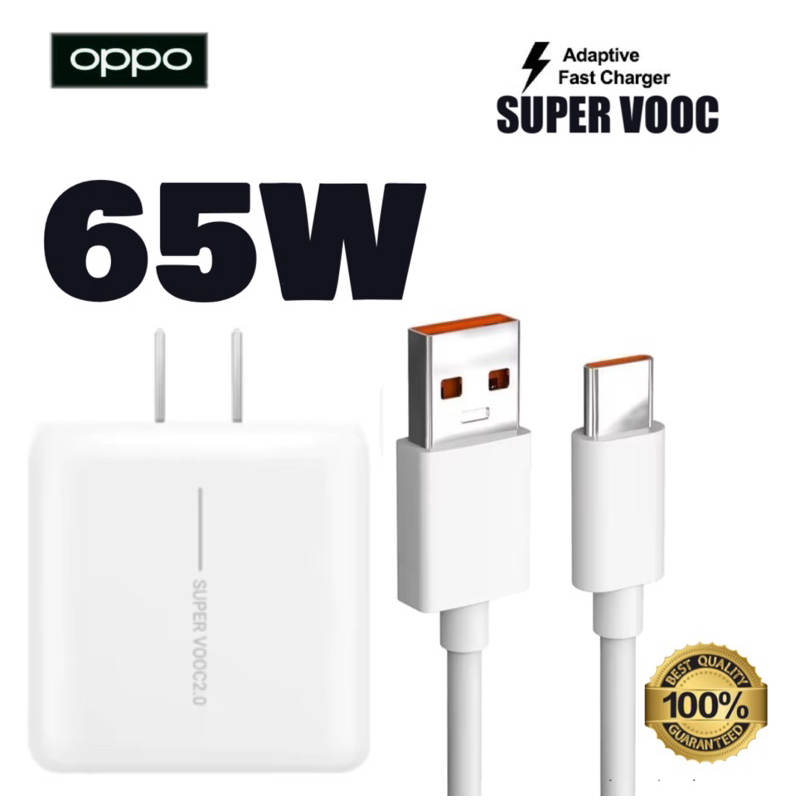 Original 65W USB-C SUPER VOOC Fast Charger With 6A Cable for 0ppo Reno ...