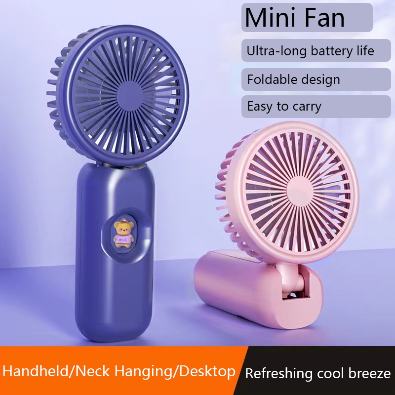 Mini fan Rechargeable Folding fan Mini electric fan Desk Electric Fan ...