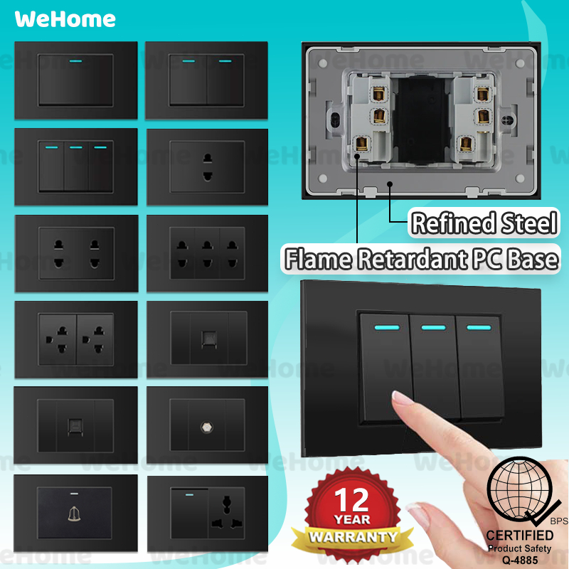 WeHome Switch Outlet Wide Series Universal Socket Home Light Switch ...