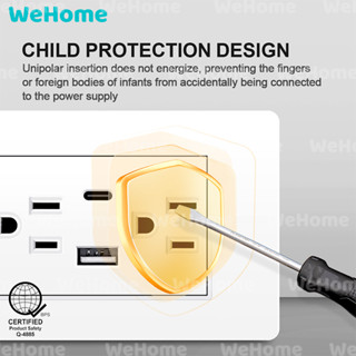 WeHome Switch Outlet Wide Series 1 2 3 GANG Duplex Outlet Universal ...