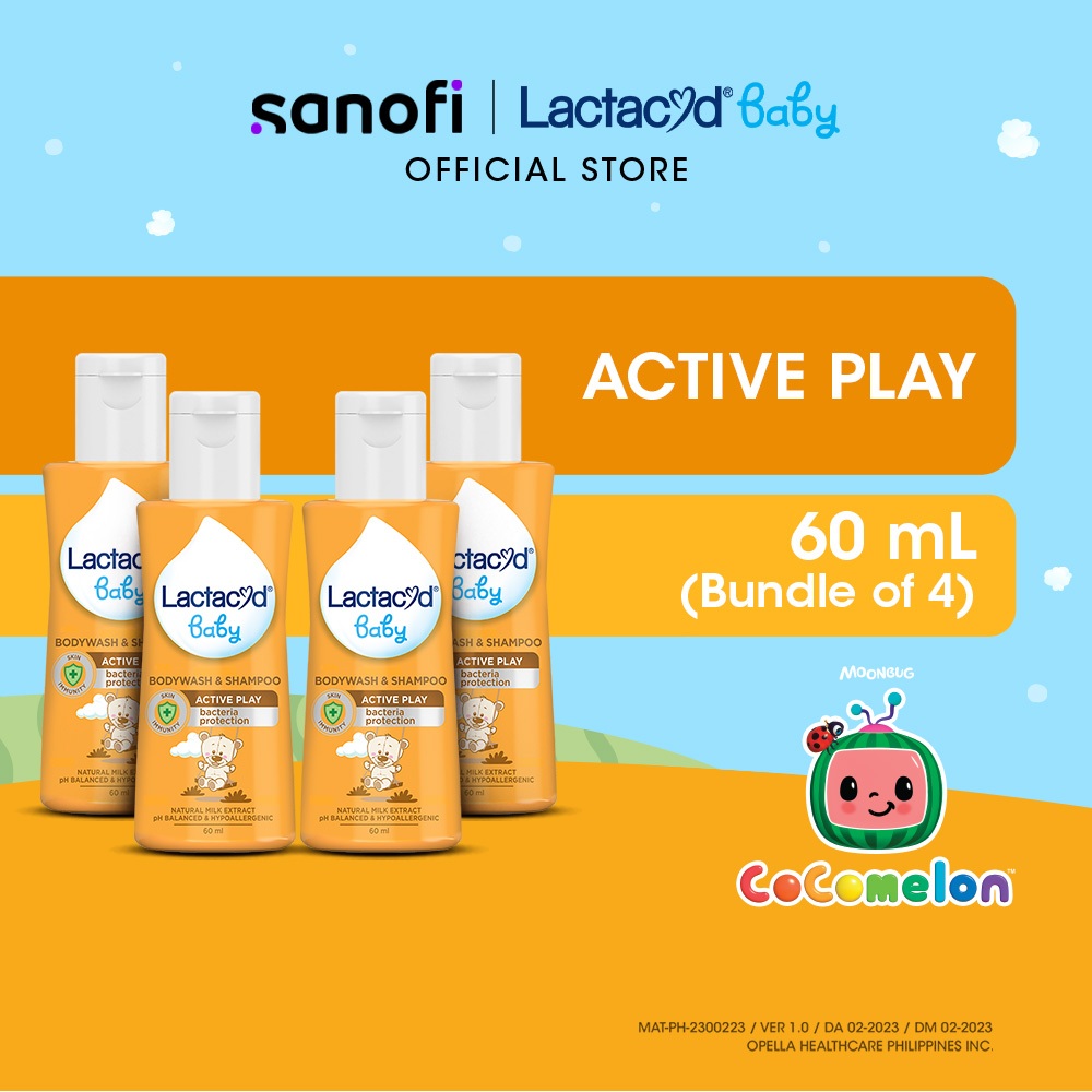 Lactacyd Baby Active Play - 2in1 Body Wash and Hair Shampoo 60mL ...