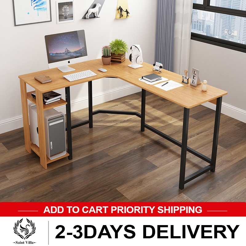 Saint Villa L-Shaped Corner Desk computer desk Study table Home Office ...