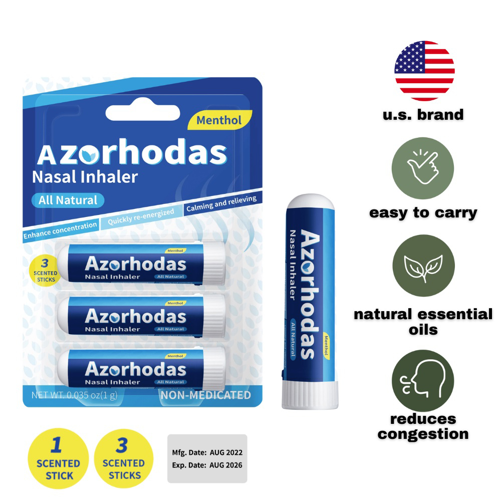 G2G | Pack of 3 Azorhodas Inhaler Nose Cold Cool Herbal Ointment Nasal ...
