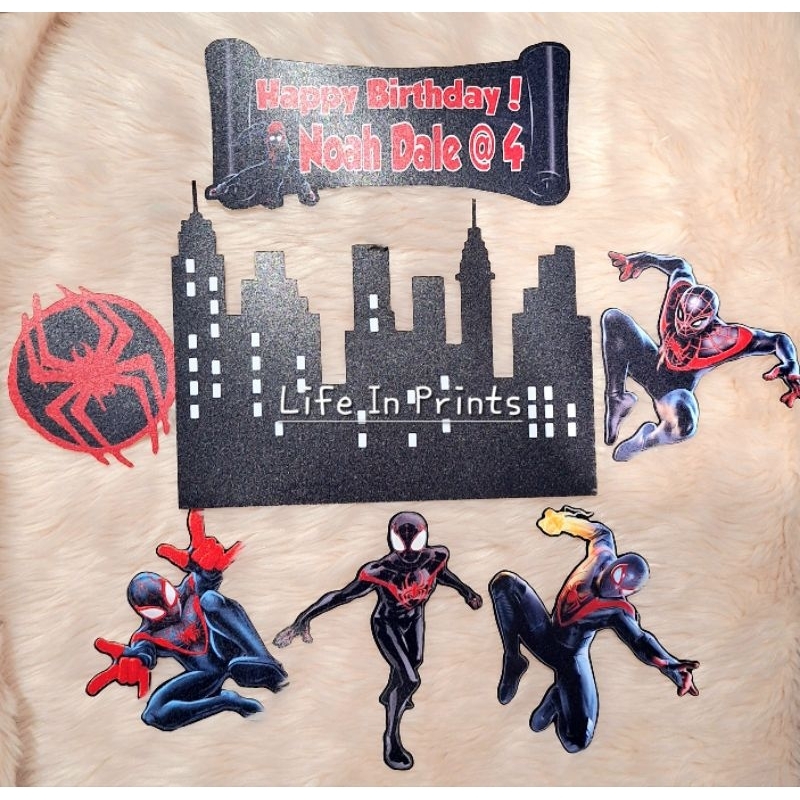 SPIDERMAN MILES CAKE TOPPER / Printed /Personalized with NAME and AGE ...