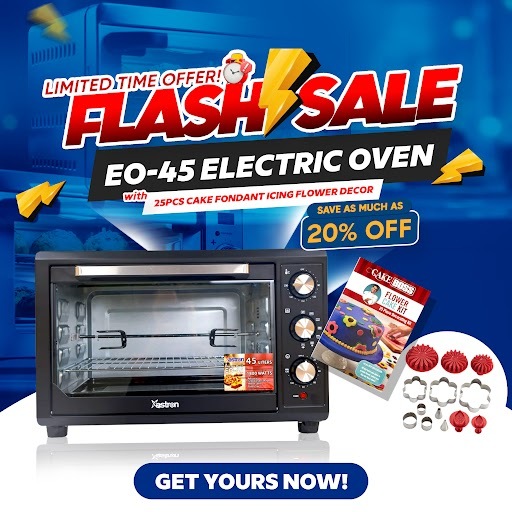 MK Astron EO-45 45L Electric Convection Oven With Built-in Rotisserie Broil Roast for Chicken ...