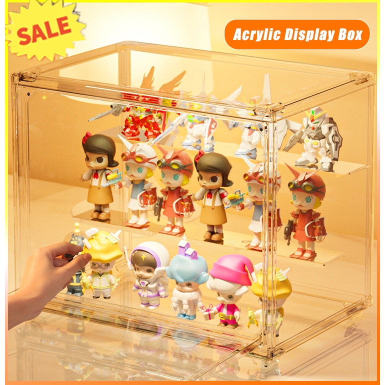 Magnetic Acrylic Display Case Popmart Stackable clear Storage Box ...