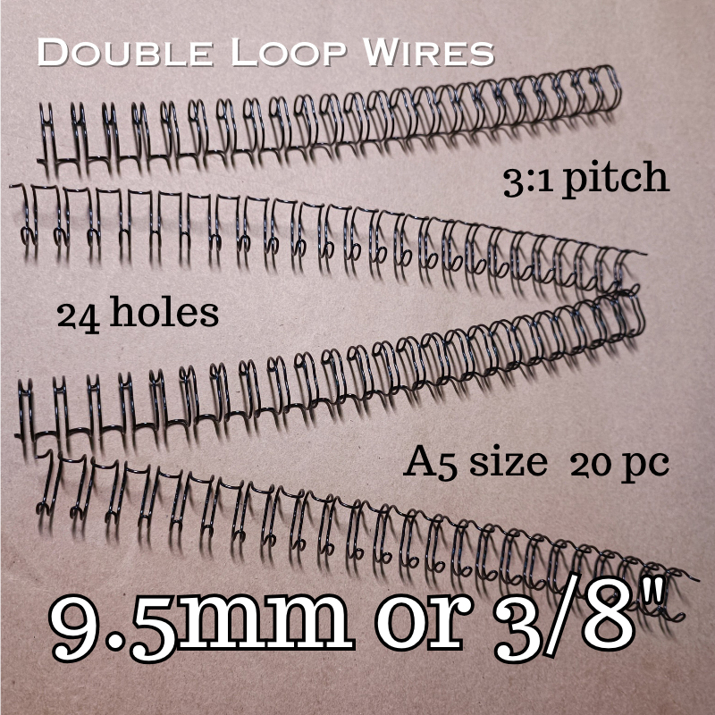 Double Loop Wires for Binding Notebooks A5-size pitch 3:1 24 Holes 9 ...