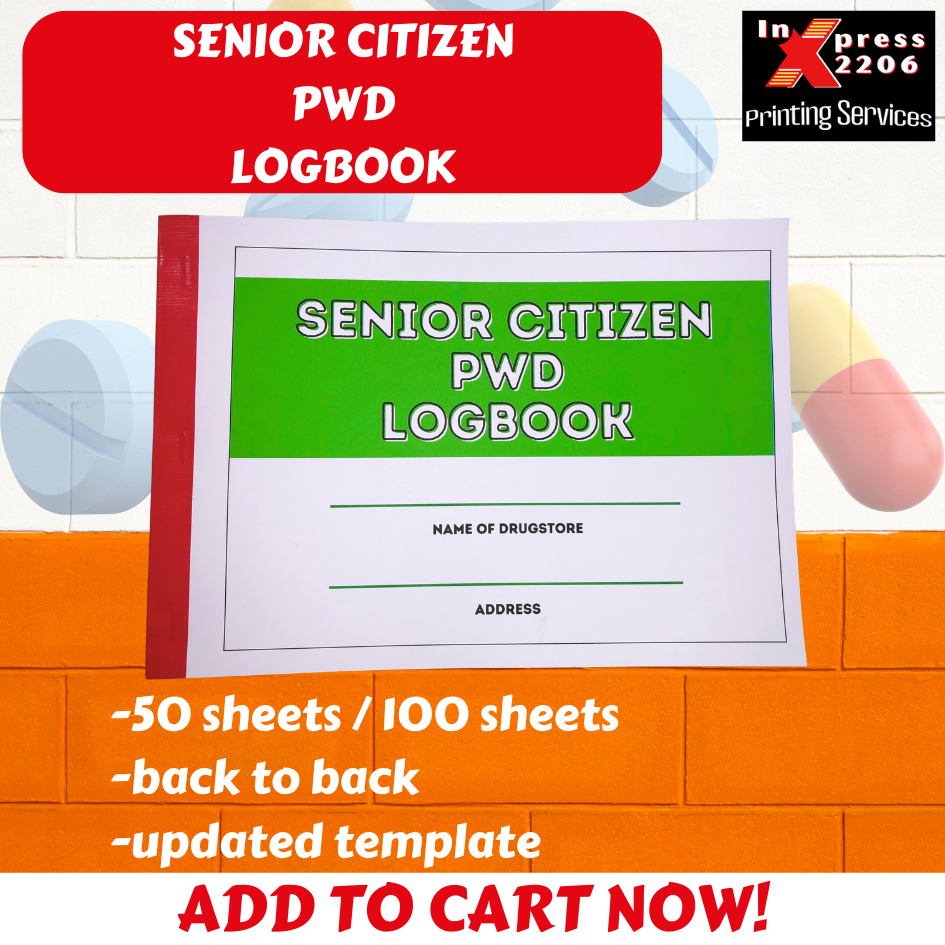 NEW FORMAT SENIOR CITIZEN / PWD LOGBOOK FOR DRUGSTORE / PHARMACY ...