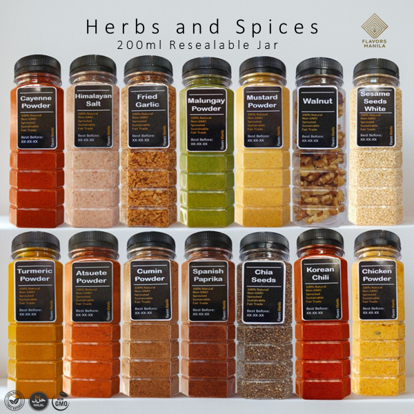 Herbs, Spices and Seasonings in 200ml reusable Jar | Shopee Philippines