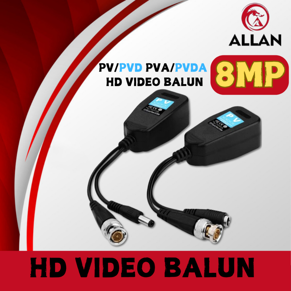 ALLAN 8MP HD Video Balun RJ45 to BNC Transceiver for HD-CVI/TVI/AHD ...