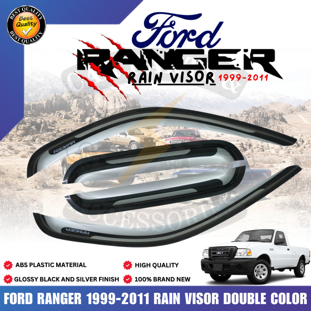 CPA RAIN VISOR For FORD RANGER 1999 - 2011 DOUBLE COLOR (7556) | Shopee ...