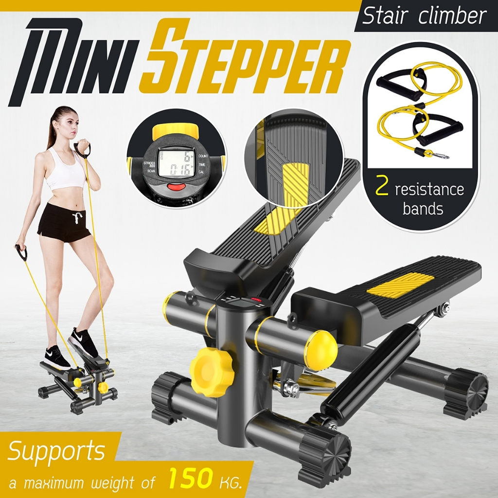 BG SPORT Home Foot Stepper Sport Exercise Mini Stepper Machine Gym Fitness Silent Step Machine ...