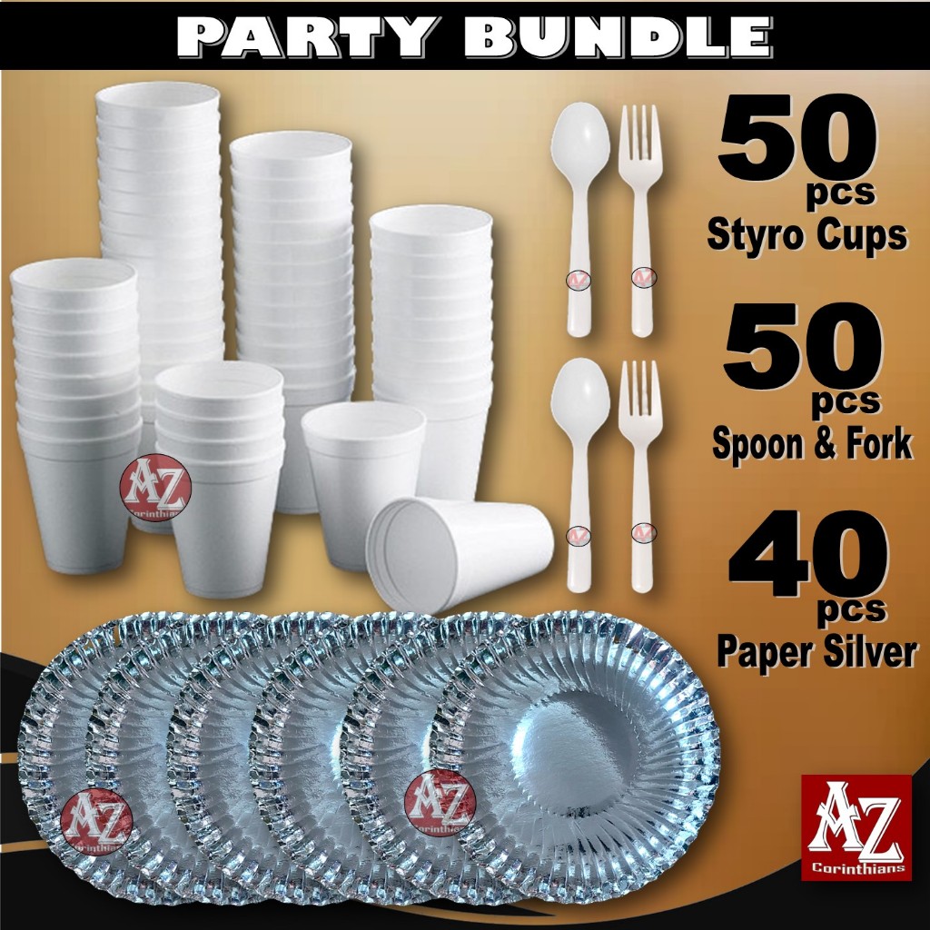 Eco-Friendly Disposable Styro Cups, Spoon, Fork and Paper Plates ...