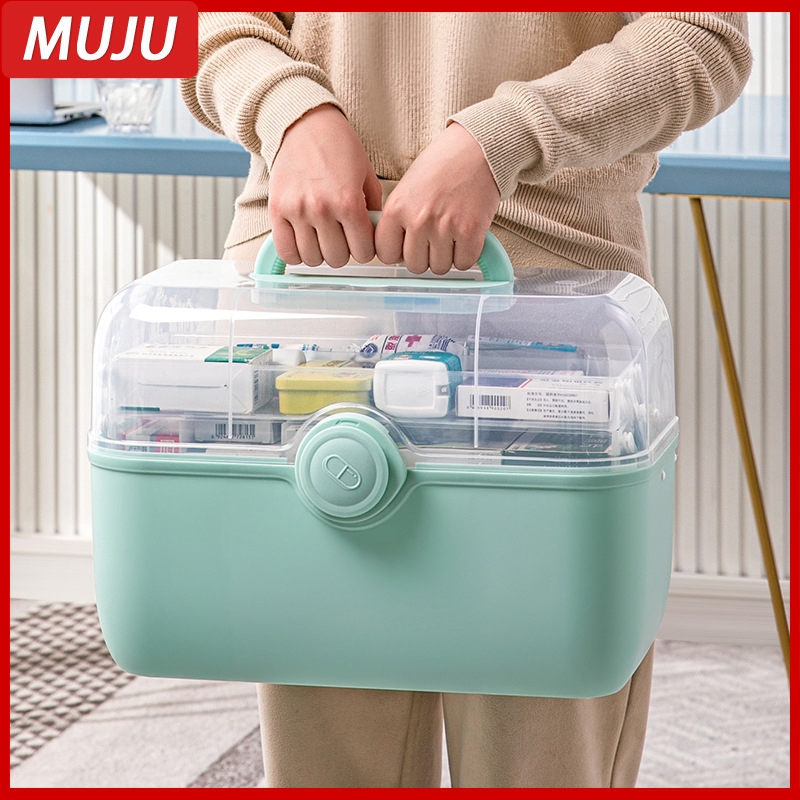 MUJU First Aid Kit Storage Box Medicine Kit Box Plastic Multi ...