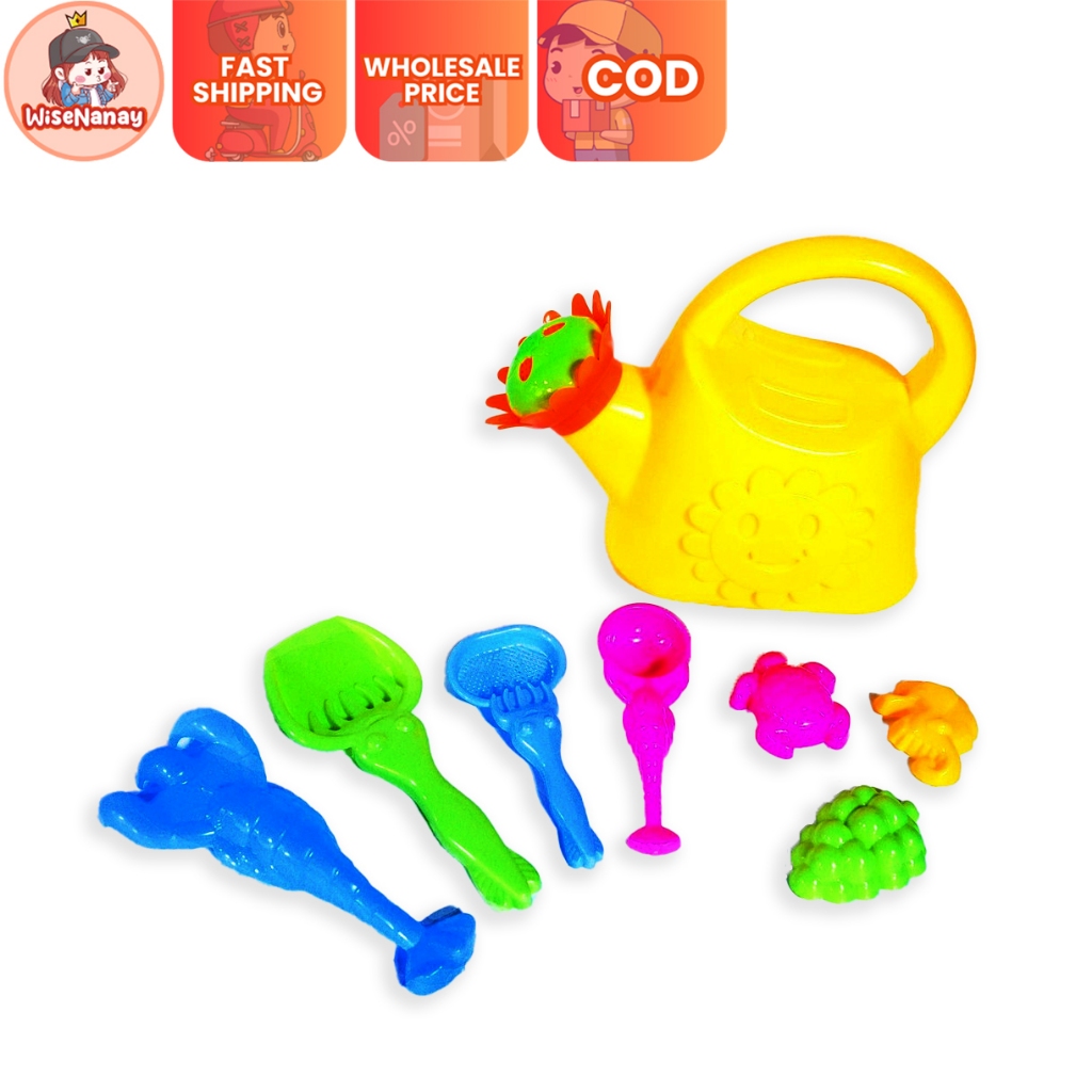 WiseNanay Beach Toy #4578 - Water Sprinkler Set Plastic Shovel, Rake ...