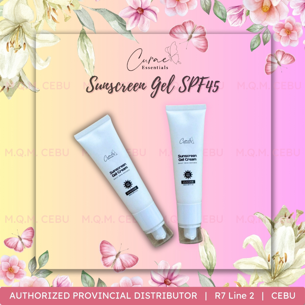Curae Sunscreen Gel Cream - SPF 45 (Dewy Glow Finish) | Shopee Philippines