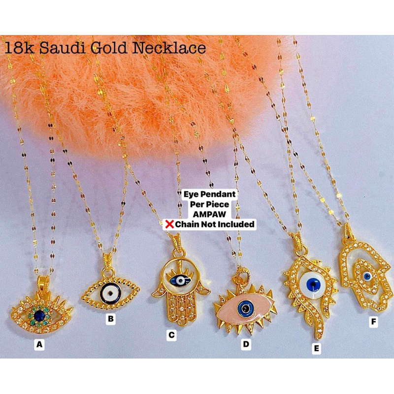 I8k Saudi Gold Eye Pendant/ AMPAW | Shopee Philippines