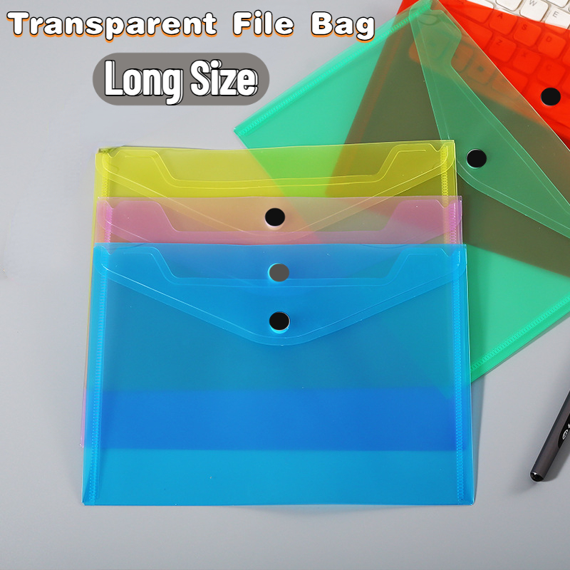 12PCS Long Transparent File Bag Document Organizers File Pocket ...