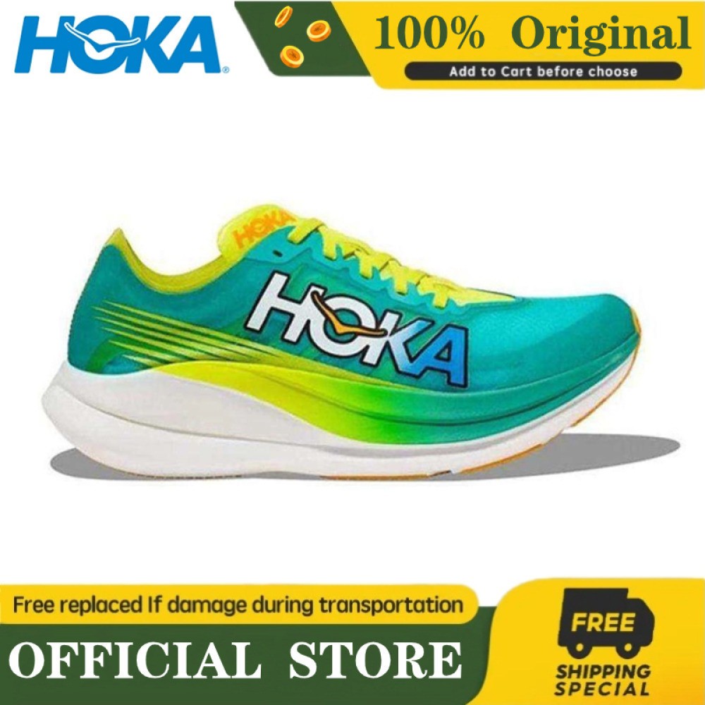 Hokia One Rocket X 2 Men's And Women's Sports Shoes Yellow Green ...