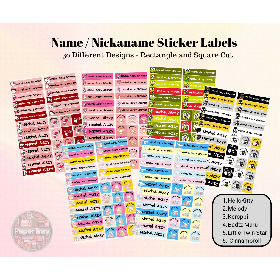 Name / Nickname Sticker Labels Personalized | Shopee Philippines