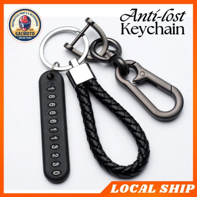 Anti-lost Phone Number Plate Car Key Holder Motorcycle Keychain ...