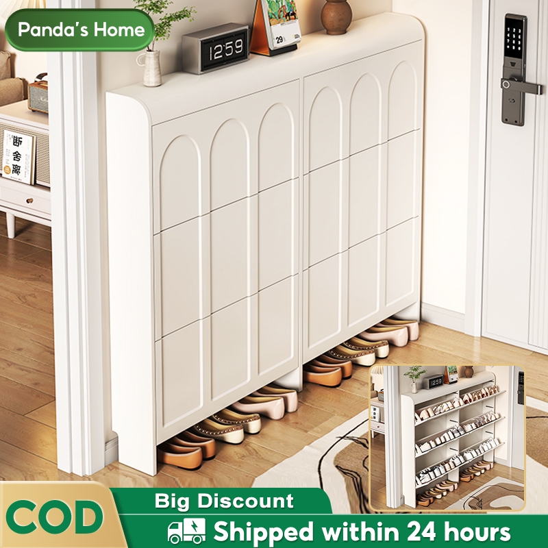 Wooden Flip Shoe Cabinet Storage Shoe Rack 3 Drawers Tipper Shoe ...