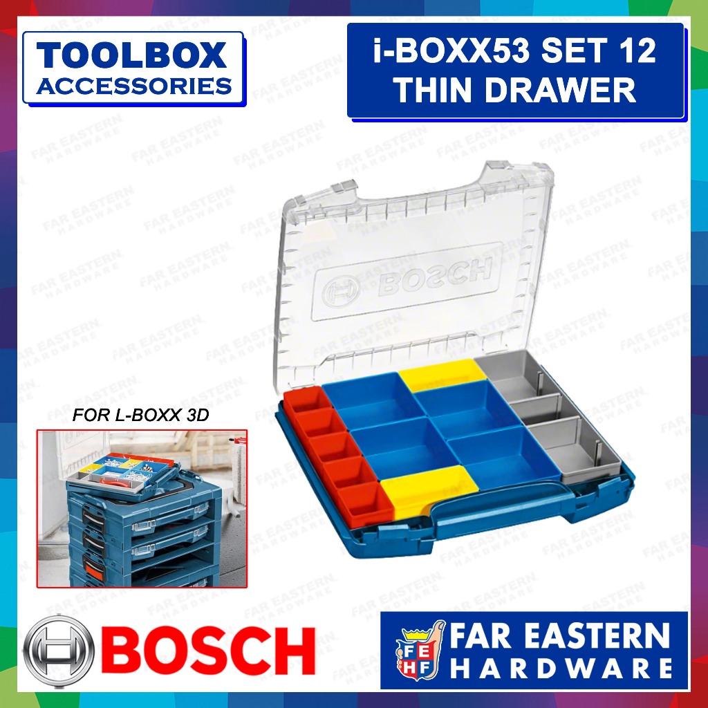 BOSCH I-BOXX53 SET 12 Thin Drawer for L-Boxx-3D Toolbox Storage ...