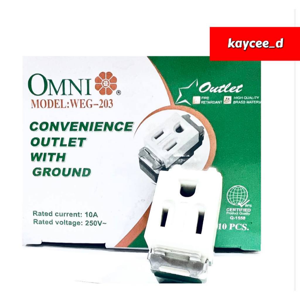 OMNI Convenience Outlet with Ground 10A 250V- WEG-203 | Shopee Philippines