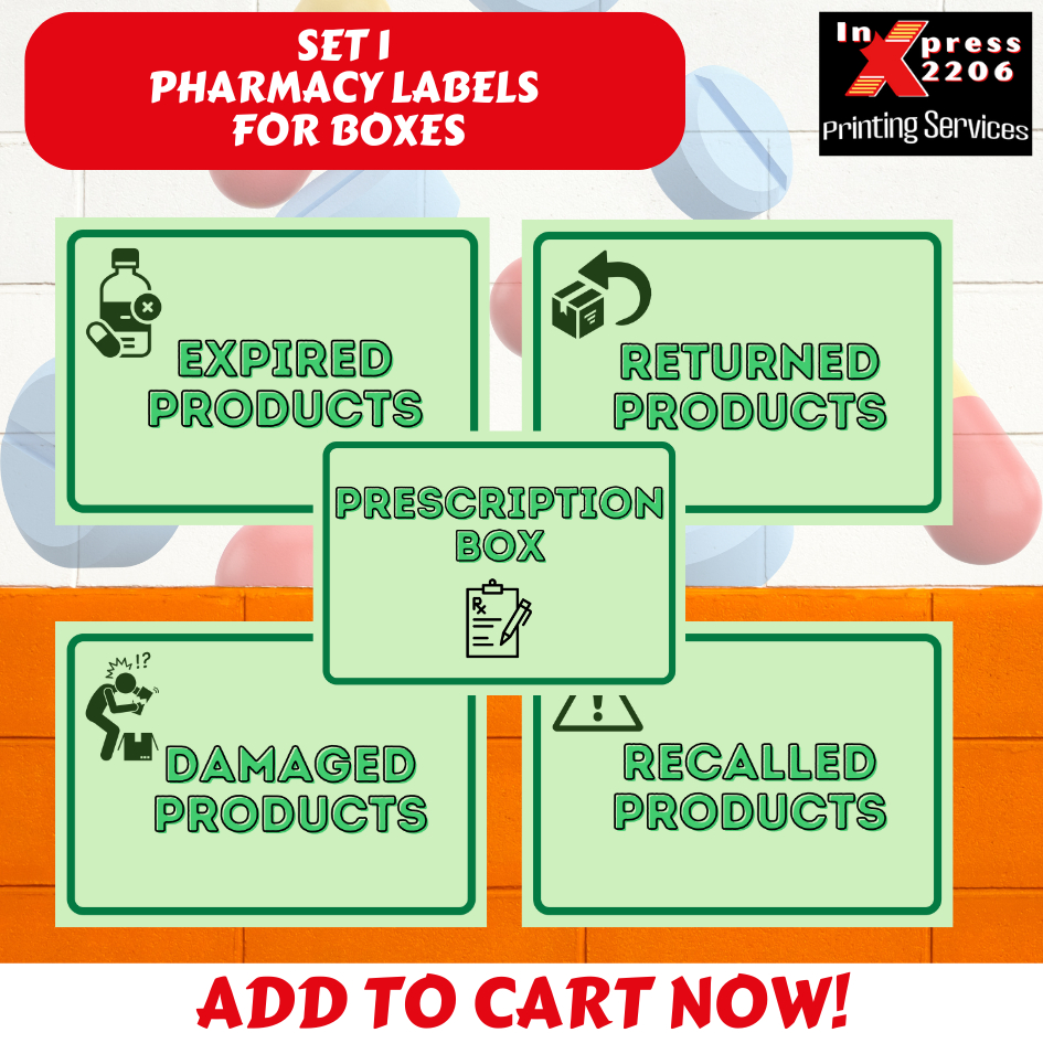 LABELS FOR DESIGNATED BOXES IN THE PHARMACY BUNDLE | Shopee Philippines