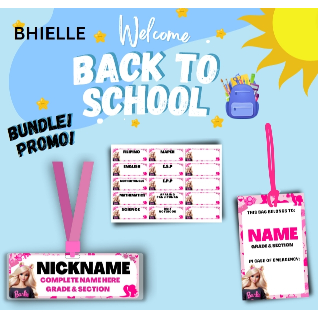 Customized Subject Label 15 label Sticker / Bag Tag / Name tag | Shopee ...