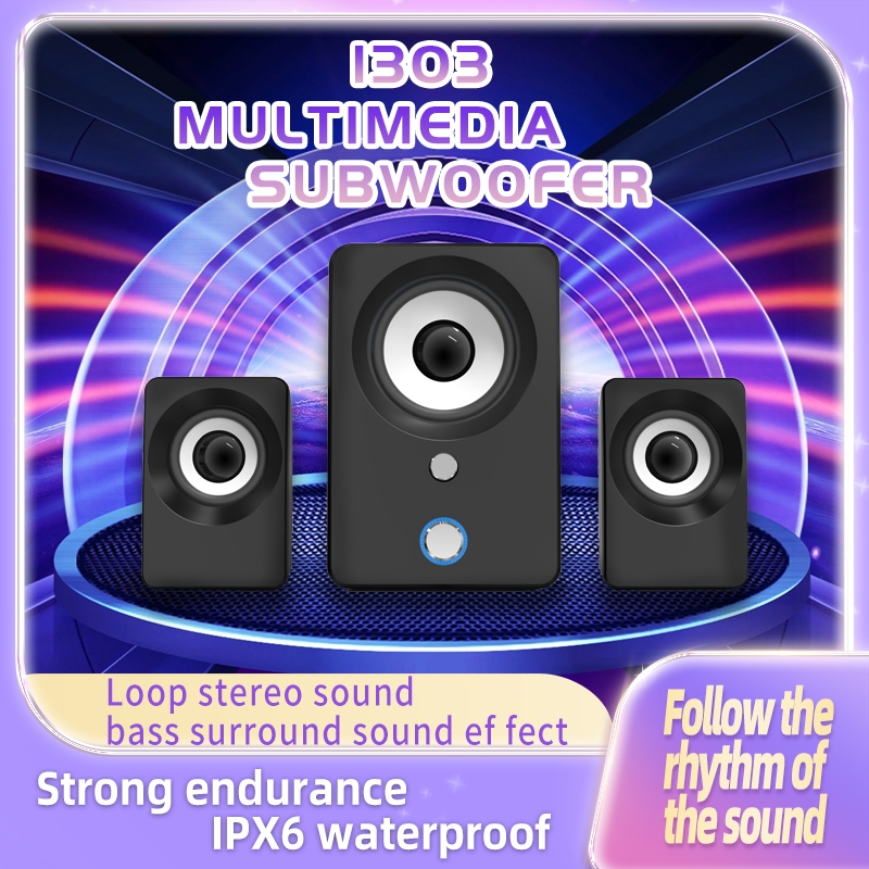 E1303 Multimedia Speaker System with Subwoofer, Full Range Audio ...