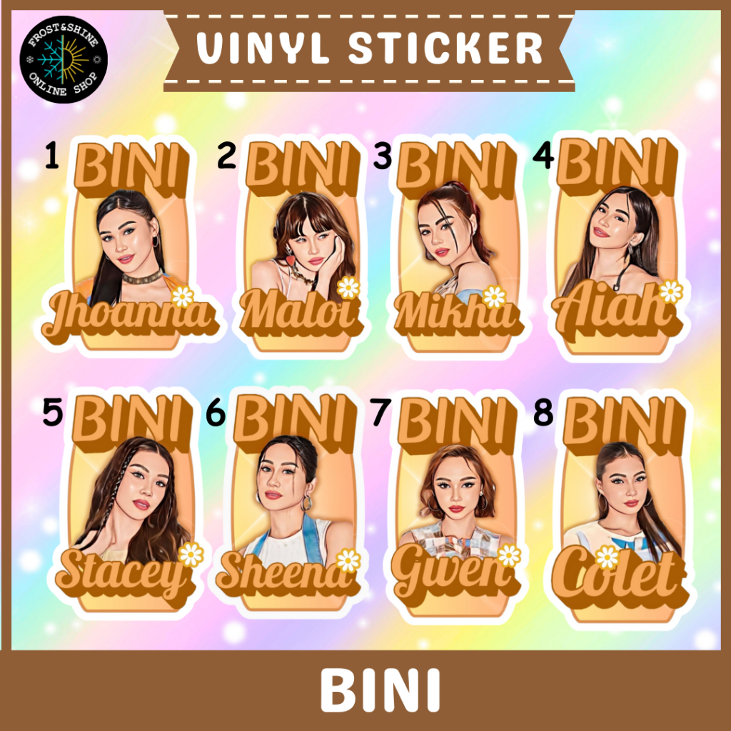 BINI Members Vinyl Stickers (B-001) | Shopee Philippines