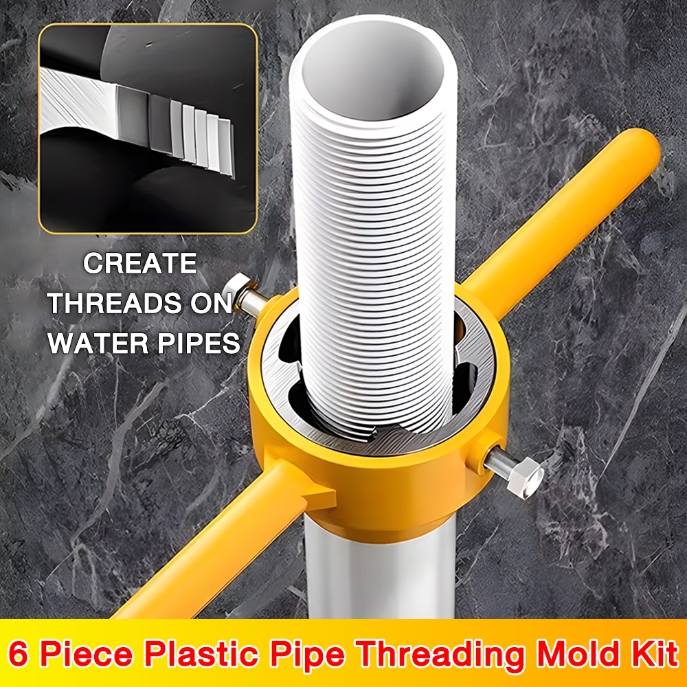 6Pcs PVC Thread Maker Tool Pipe Threader Kit with 1/2 Inch 3/4 Inch 1 ...